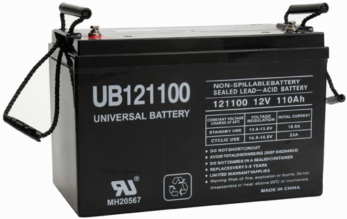 UPG Sealed Lead Acid AGM: UB121100, 110 AH, 12V, L5