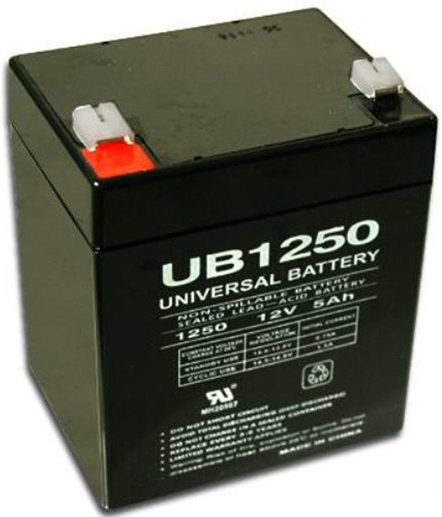 UPG Sealed Lead Acid AGM: UB1250, 5 AH, 12V, F2